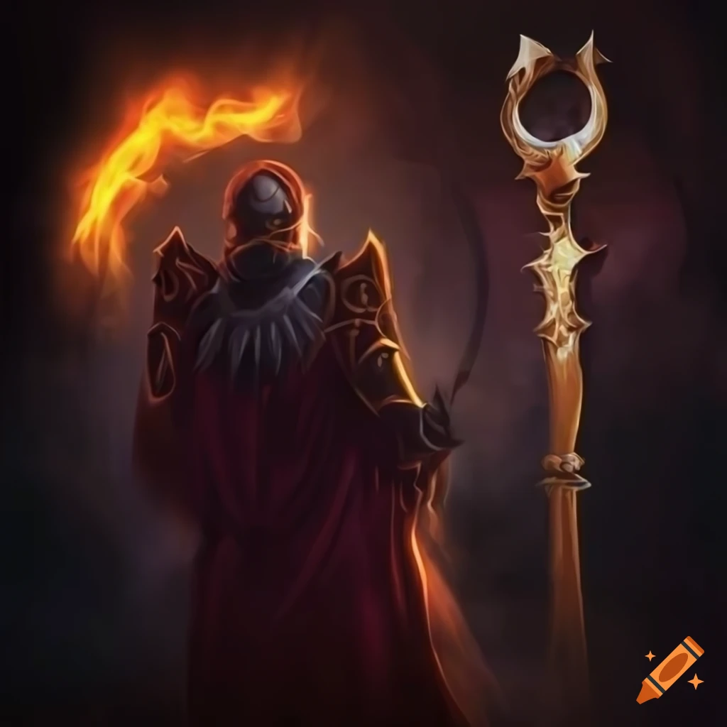 Epic wizard casting a spell with a staff on Craiyon