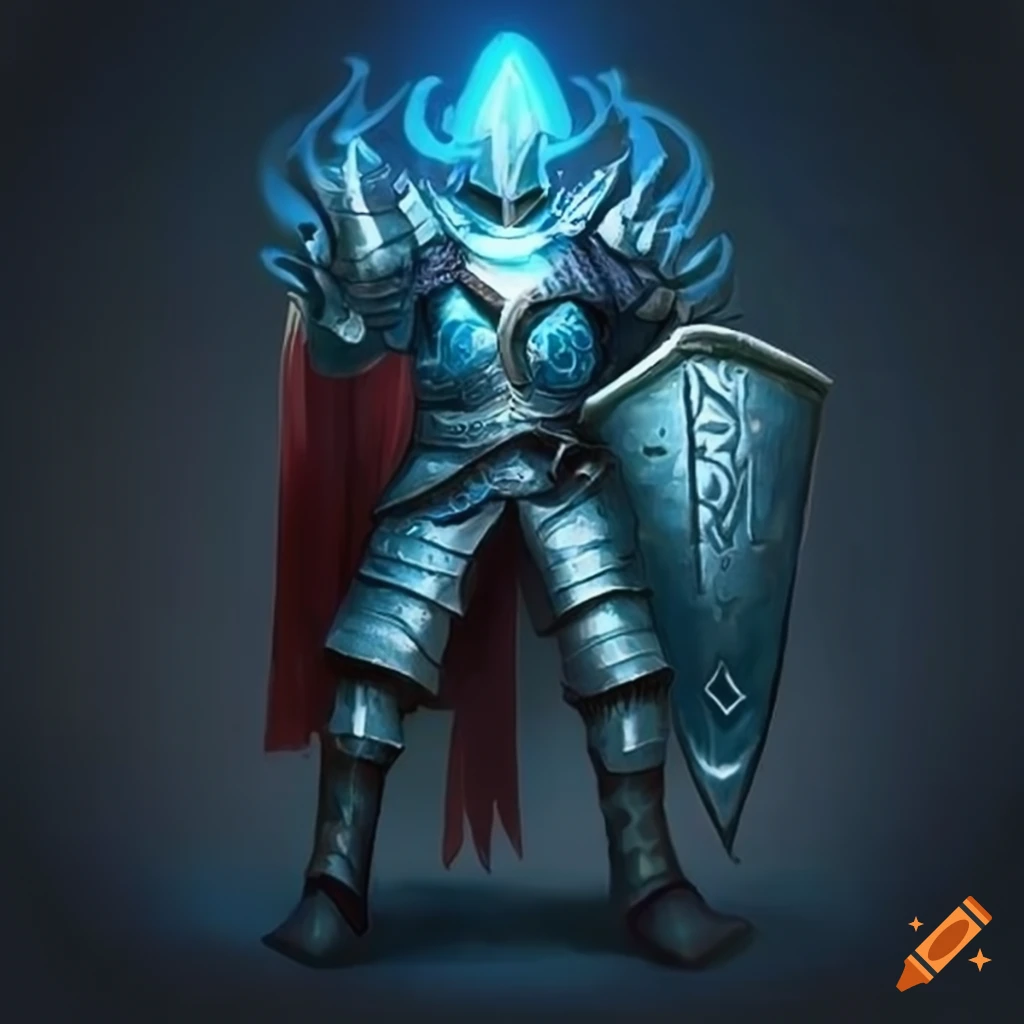 Knight adorned with glowing magical runes