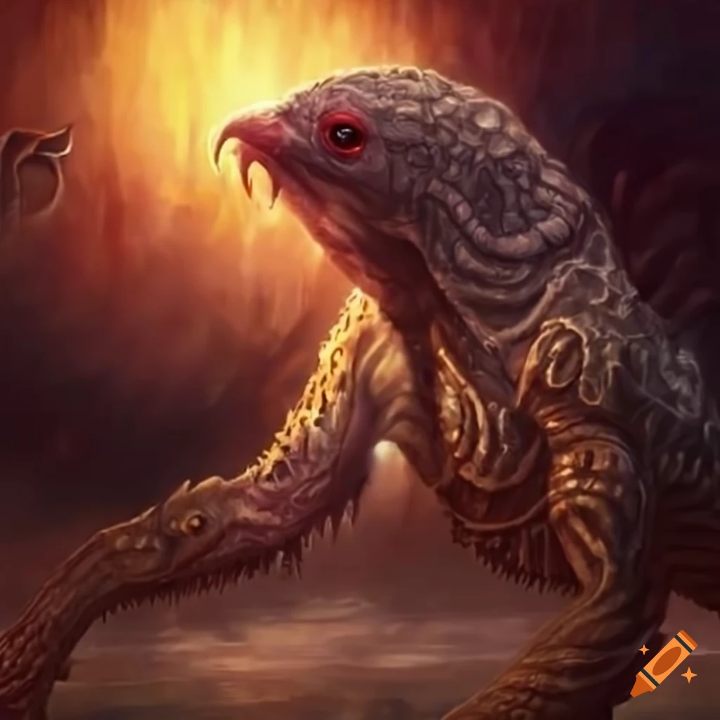 Artwork of a divine being and a mystical creature on Craiyon