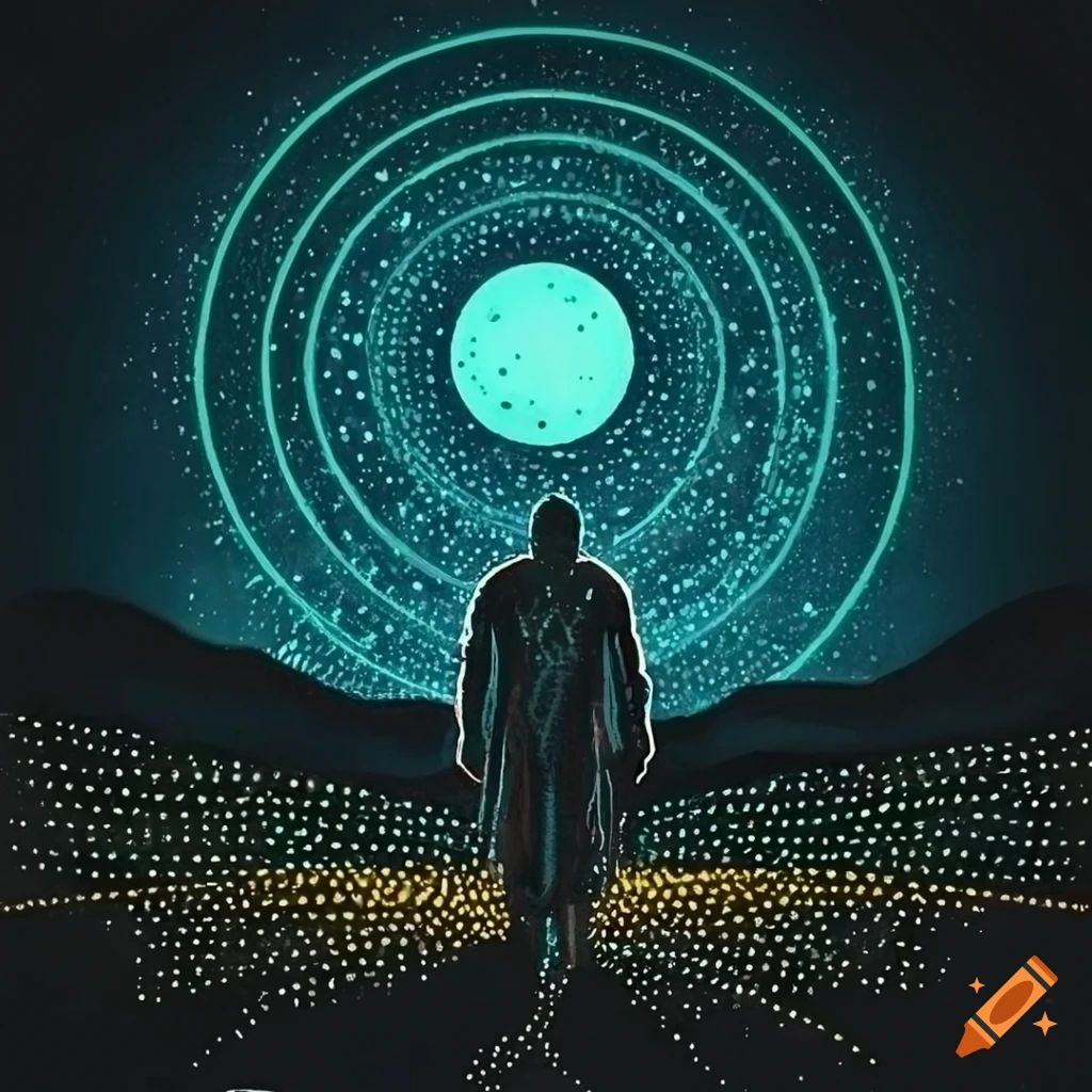 Ink art of an alien world