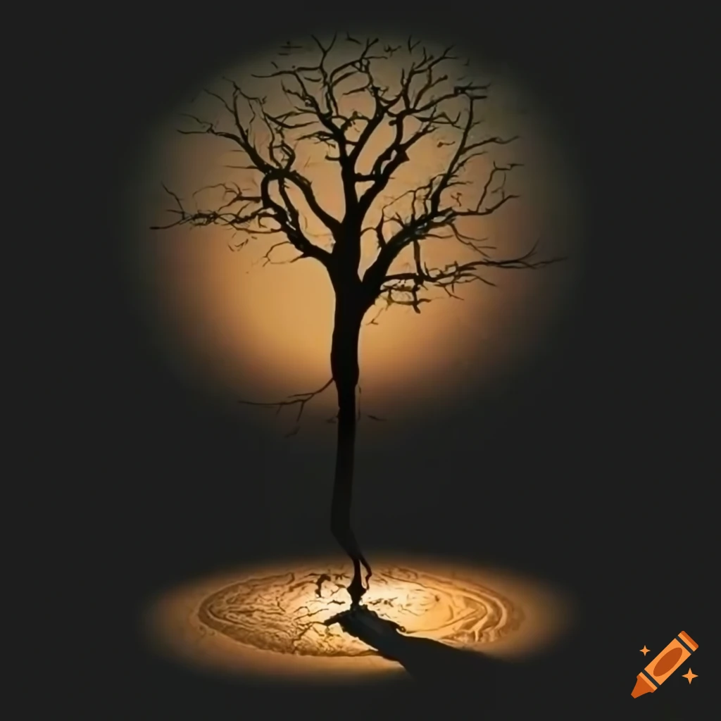 Tree shadow on a coin