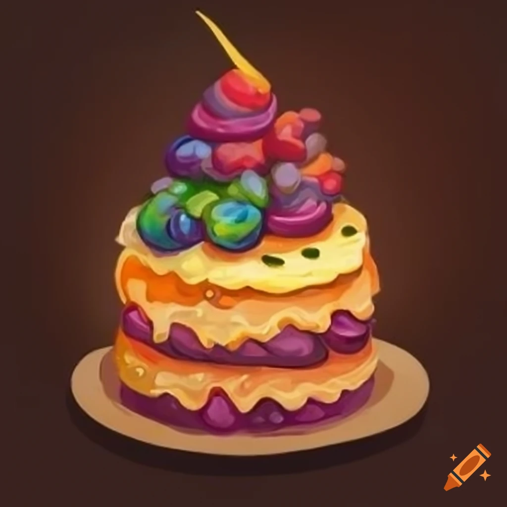 Illustration of a cake for an rpg game