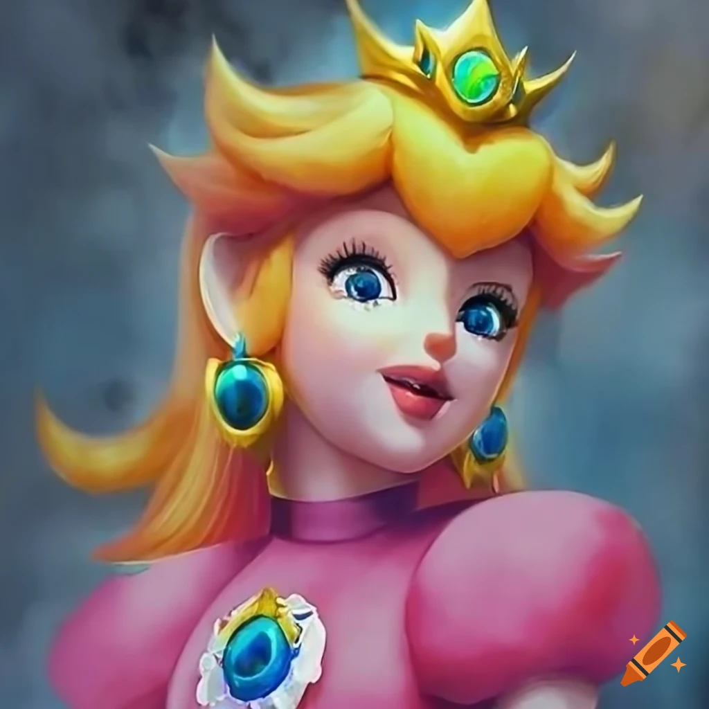 Detailed portrait of Princess Peach from video games on Craiyon
