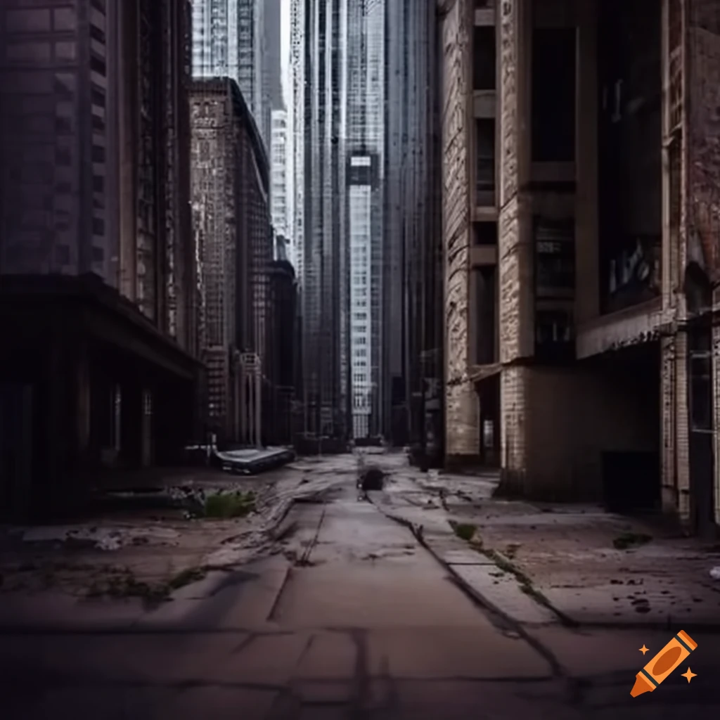 Post-apocalyptic cityscape resembling chicago