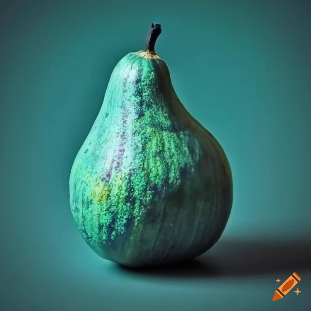 Cyan pear shaped squash with light cyan spots on Craiyon