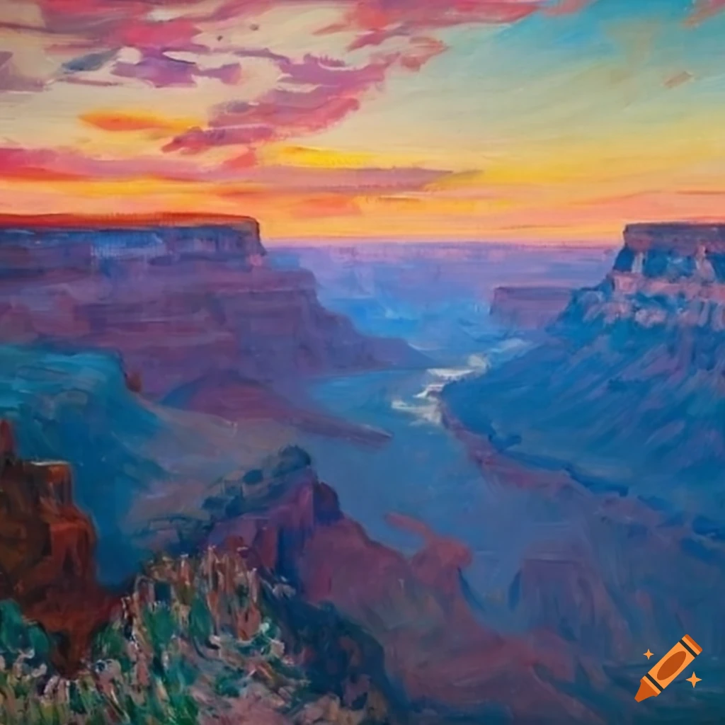 Impressionist painting of the grand canyon