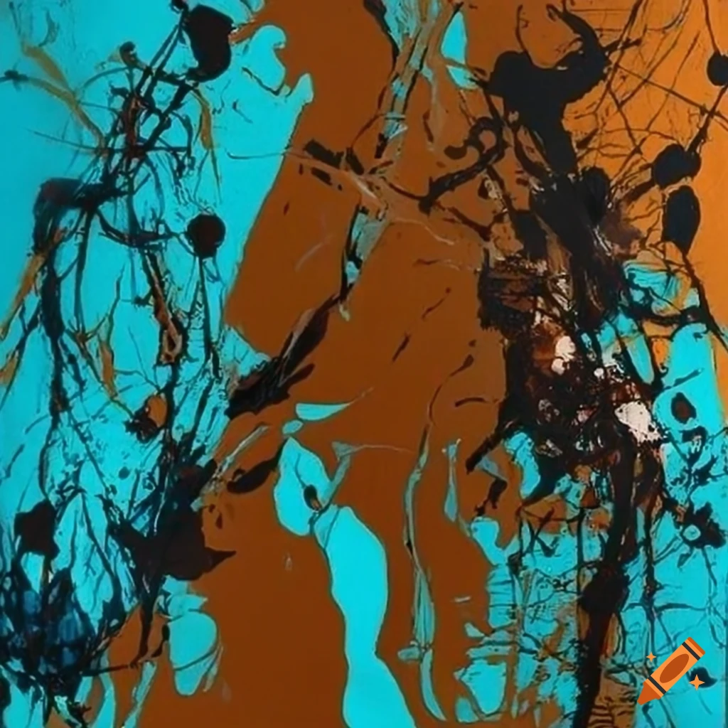 Colorful abstract painting inspired by jackson pollock