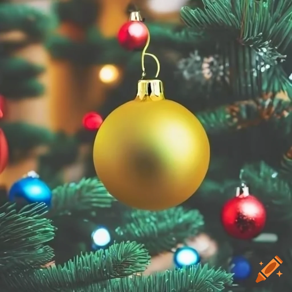 Yellow ball christmas tree ornament