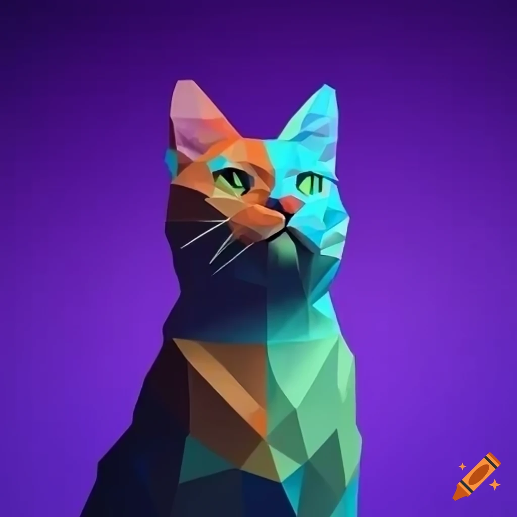 Rainbow polygon cat