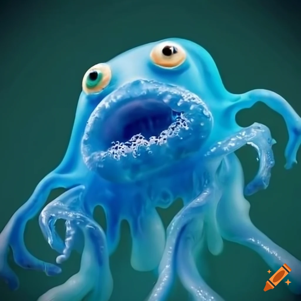 Blue jelly monster with human toes on Craiyon