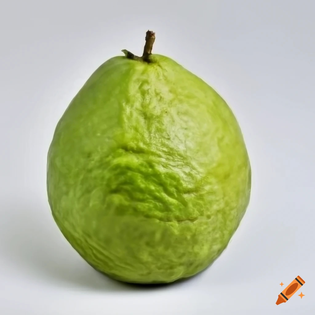 Realistic photo of a guava on white background