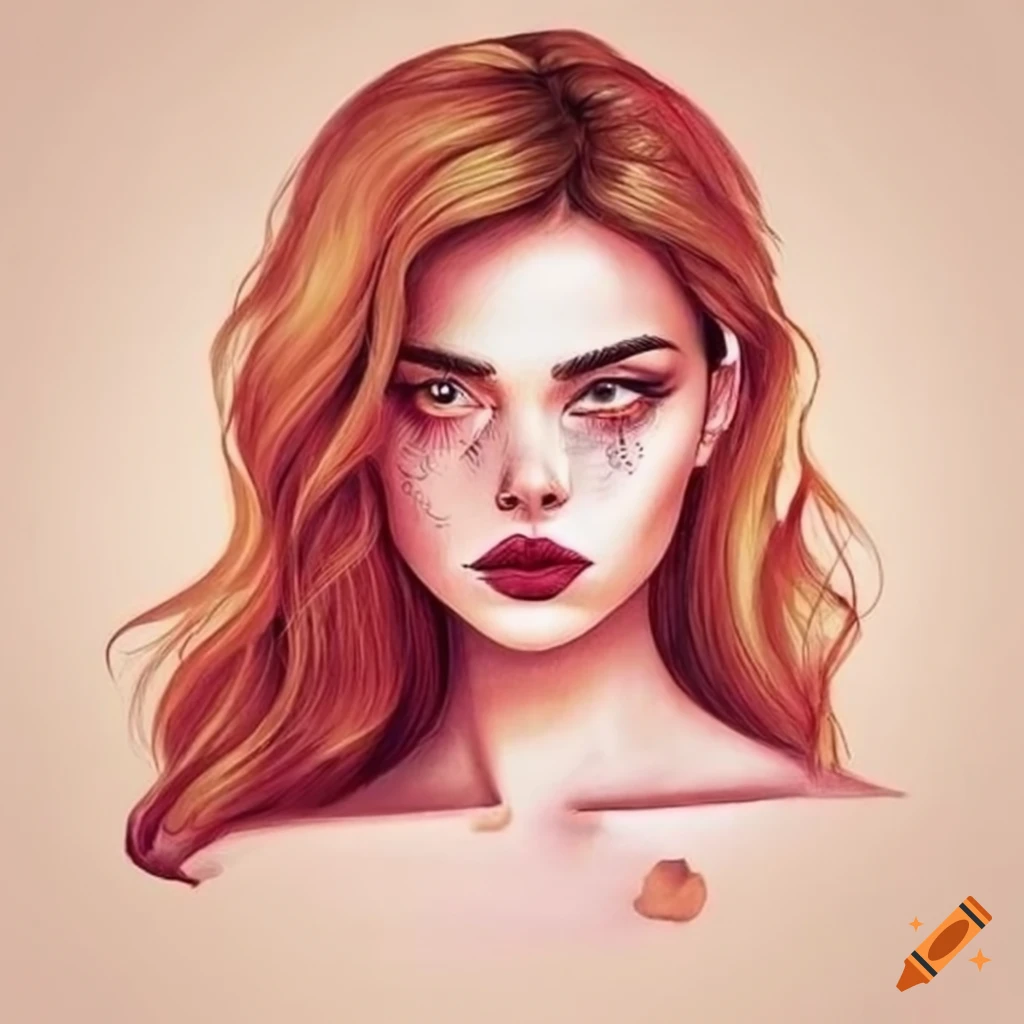 Geometric illustration of a beautiful woman