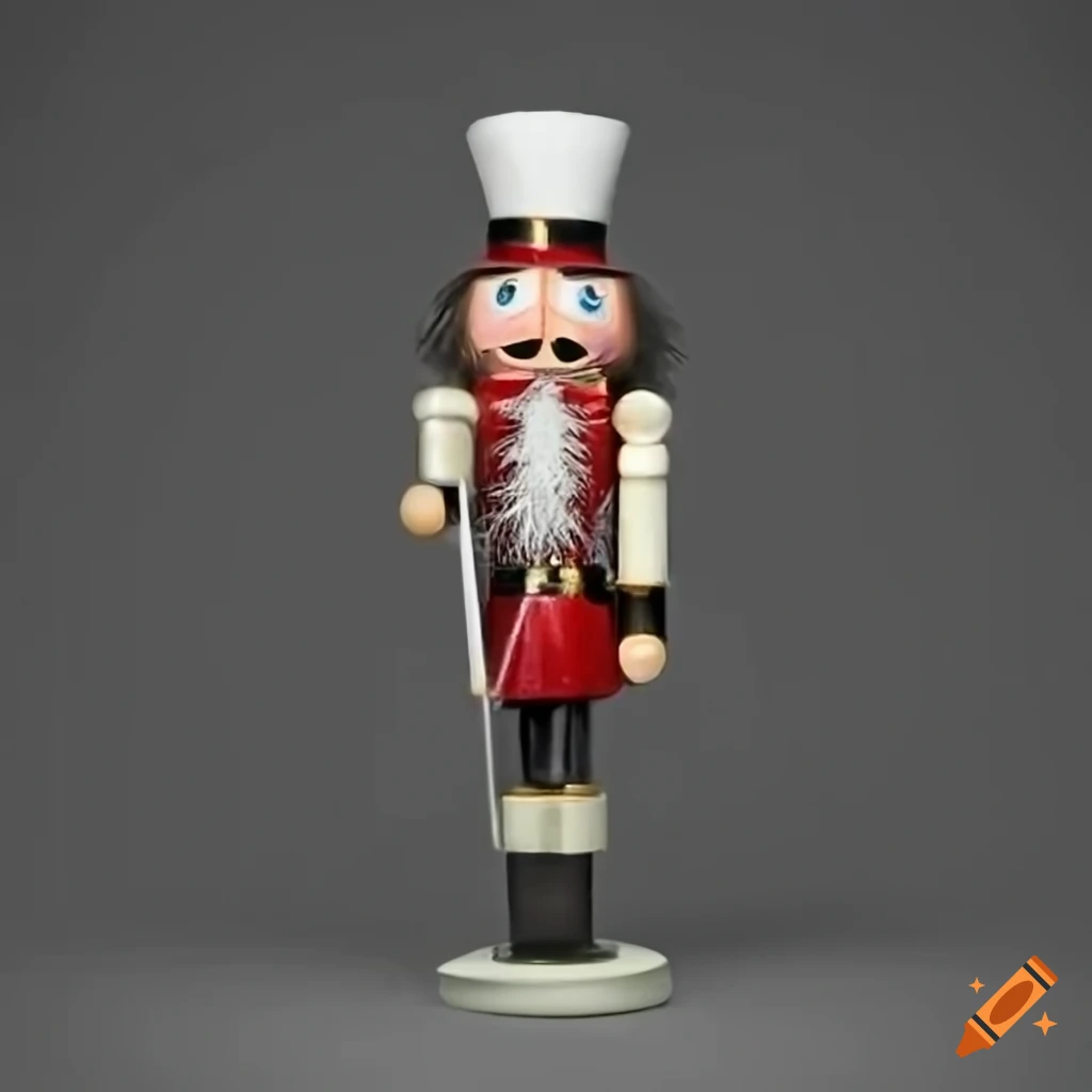 Black and white image of a nutcracker drummer boy on Craiyon