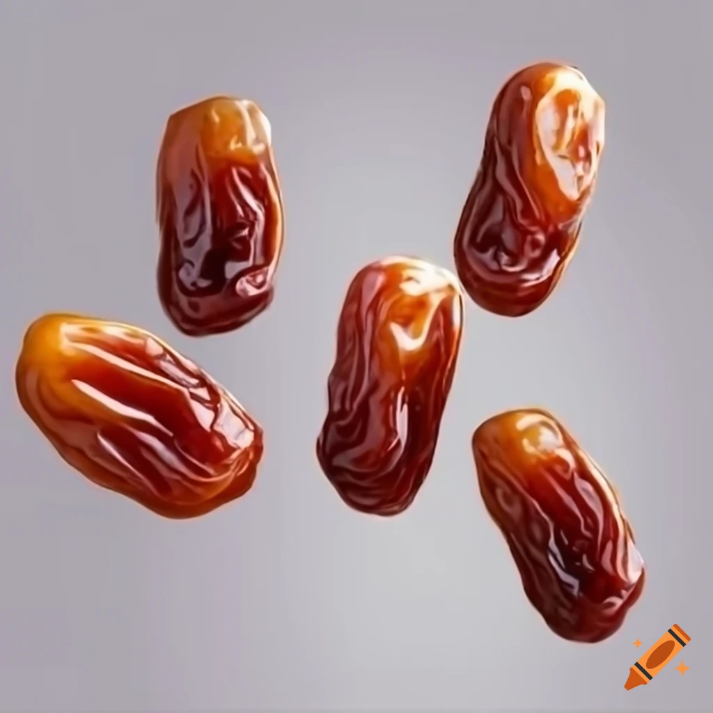 Shining dates flying in white background