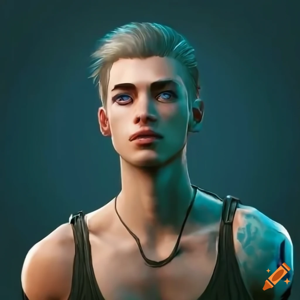 Handsome Male Character From Cyberpunk 2077 With Blue Eyes