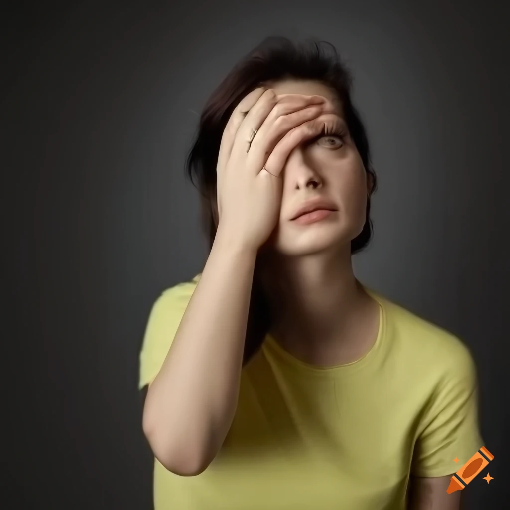 Hyperrealistic portrait of a young woman crying on Craiyon
