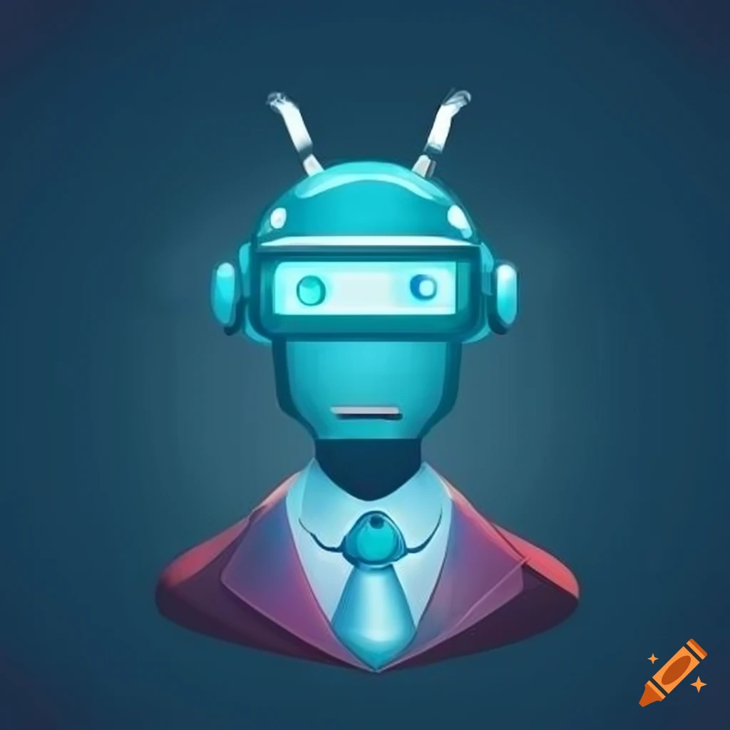 Icon of a lawyer robot in a suit and tie on Craiyon