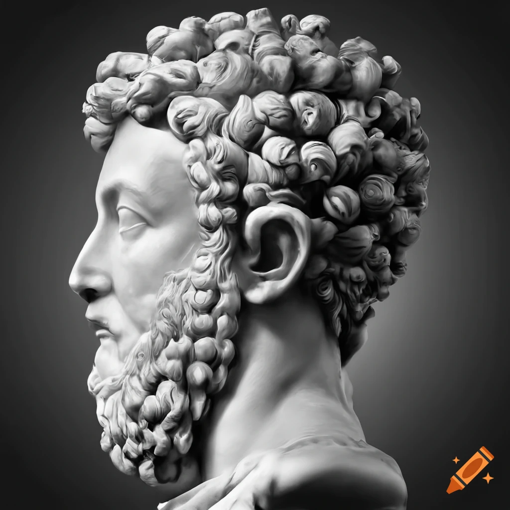 High resolution side portrait of marcus aurelius on Craiyon