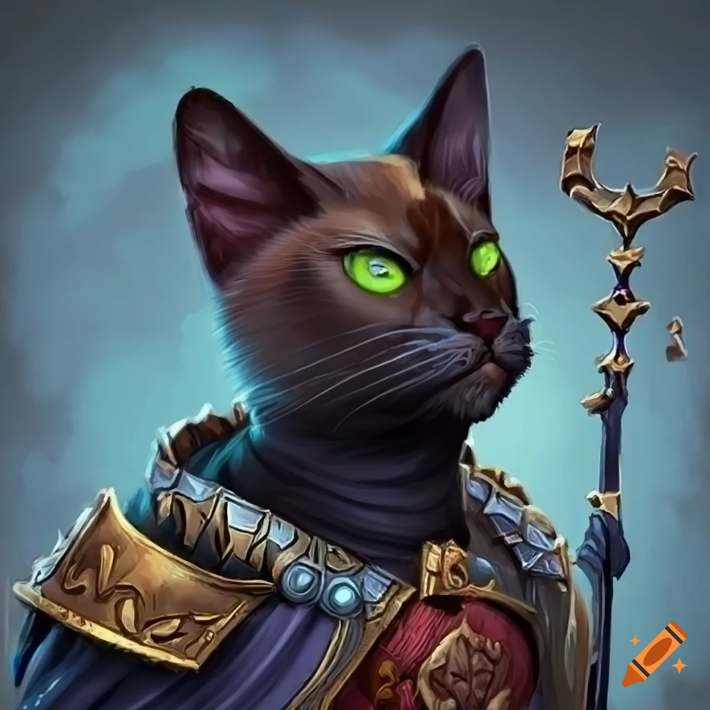 Siamese cat warrior priest cleric for d&d on Craiyon