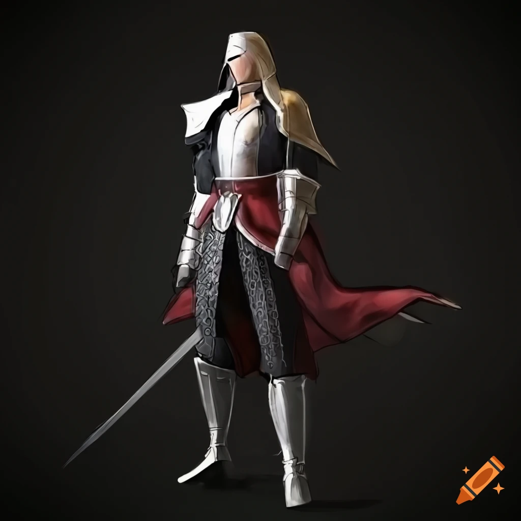 Medieval knight with sword inspired by Andy Bogard and Byakuya Kuchiki ...