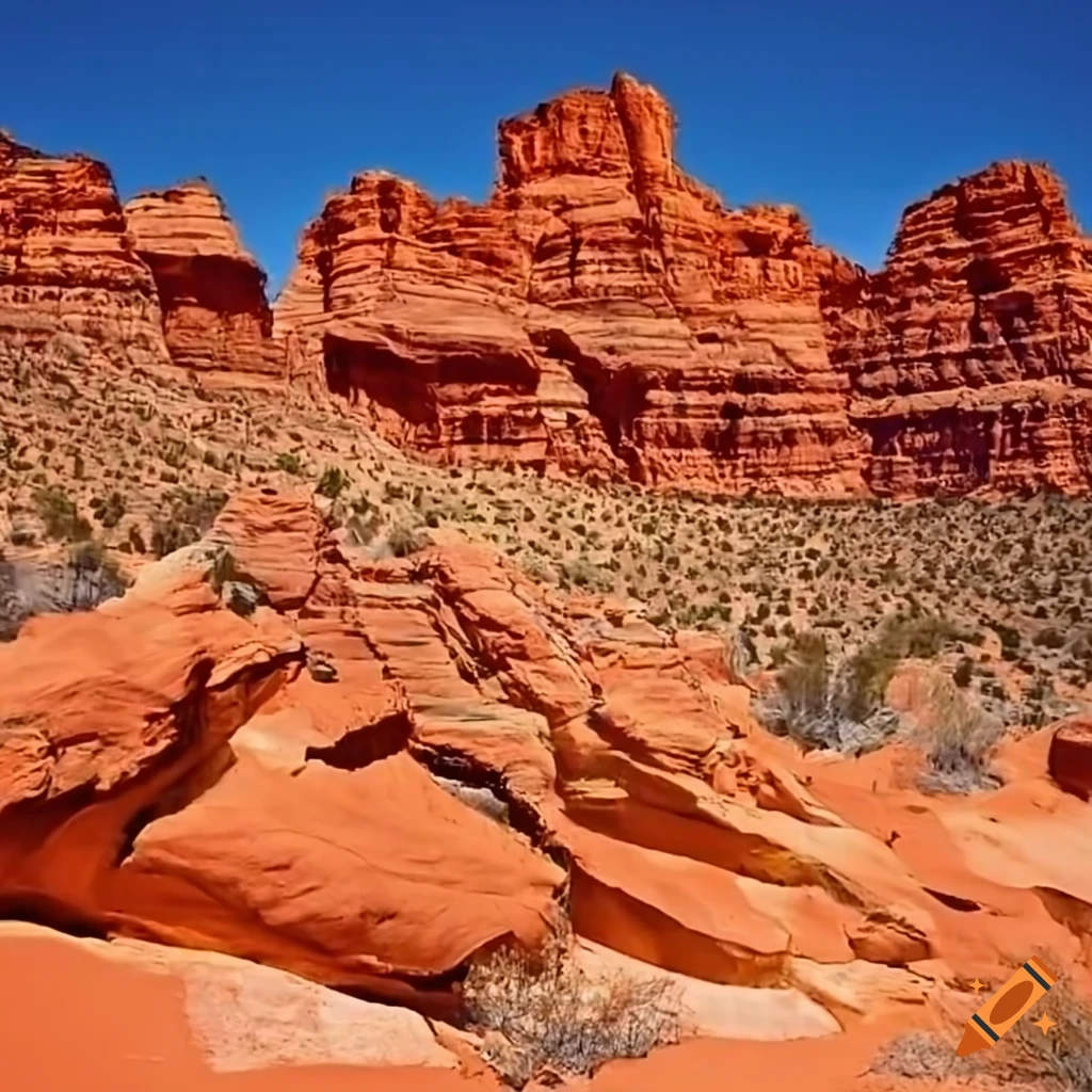 Vibrant orange desert canyon