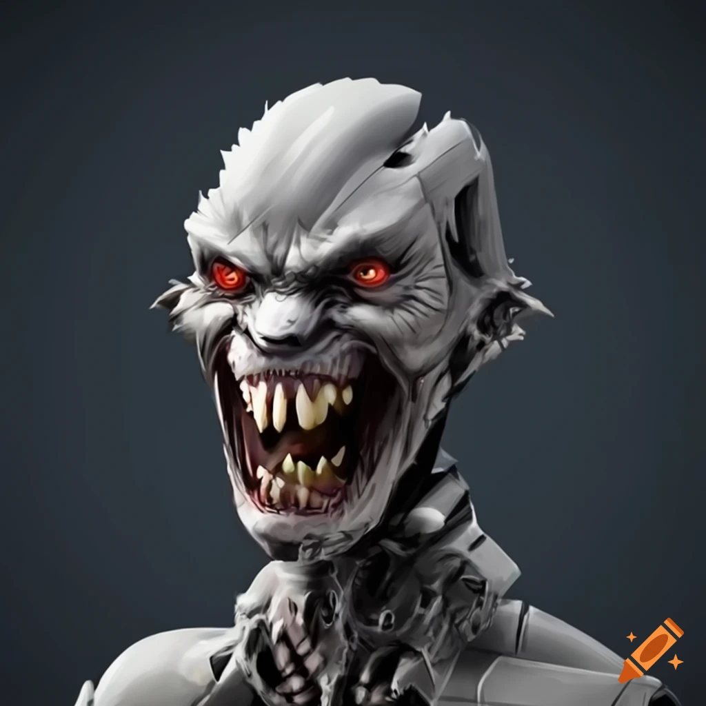 Image of a robotic werewolf on Craiyon