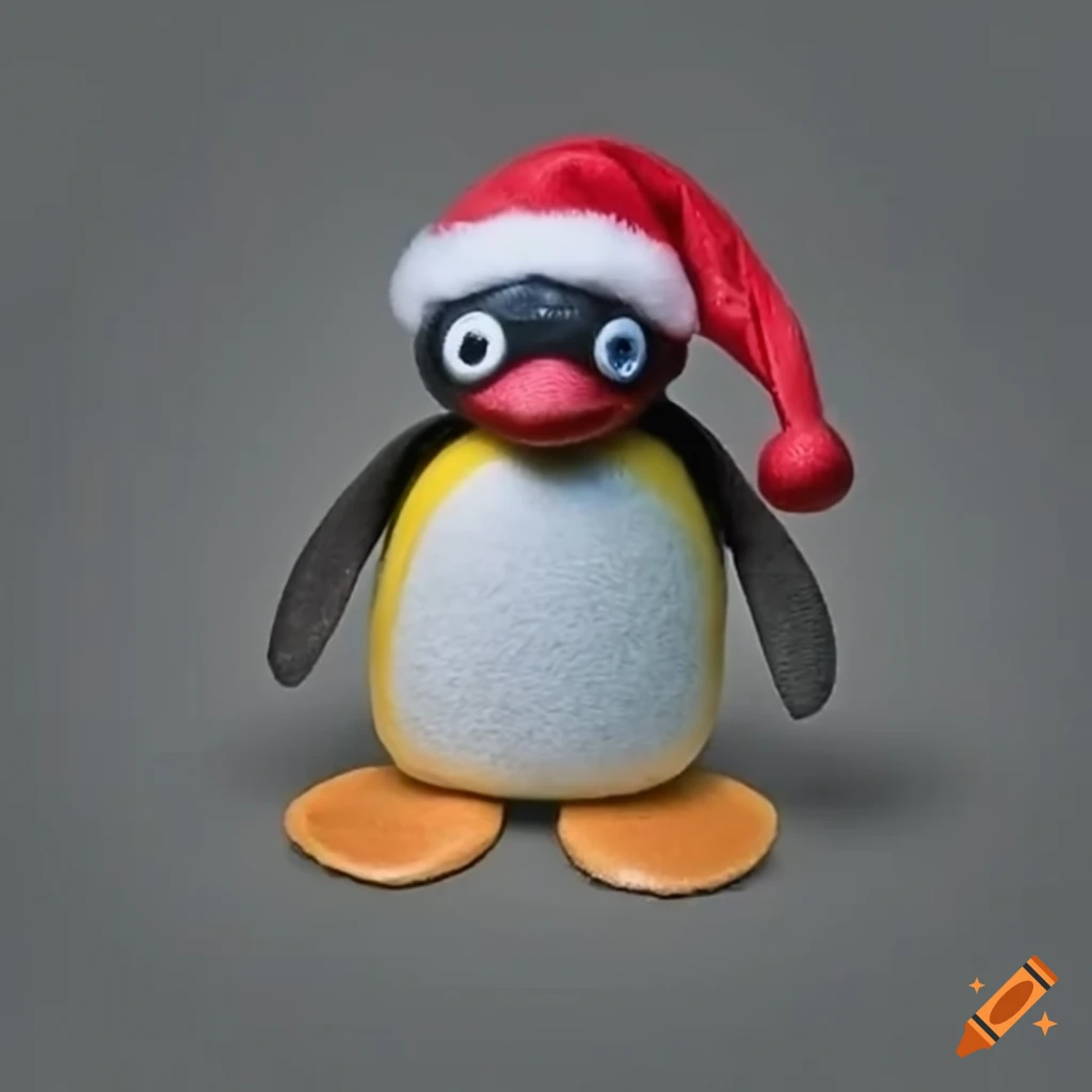 Penguin wearing a christmas hat
