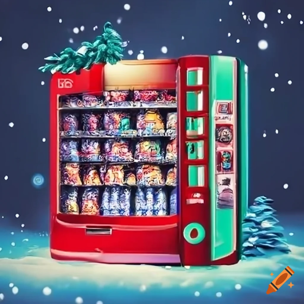 Christmas-themed vending machine on Craiyon