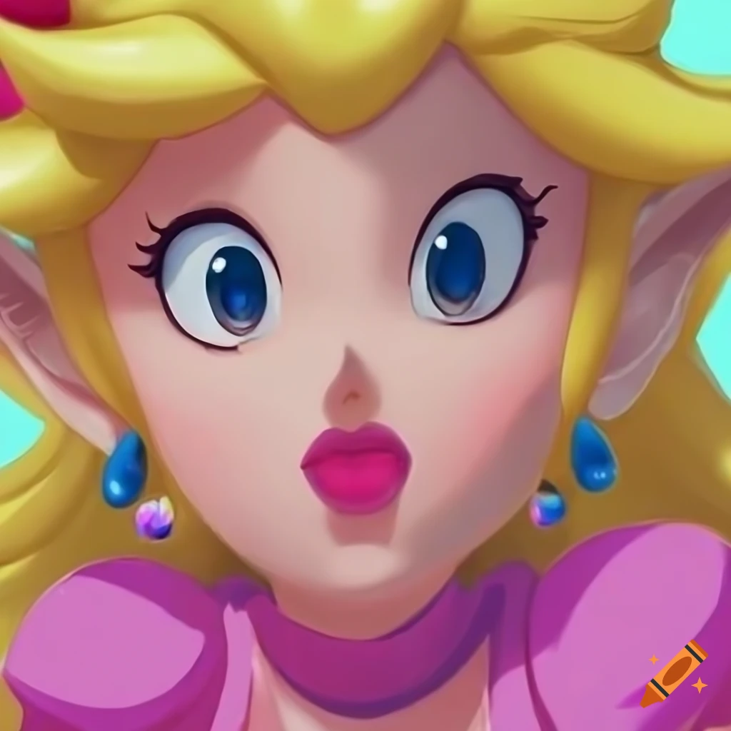 Digital artwork of link with princess peach's hairstyle and makeup on ...