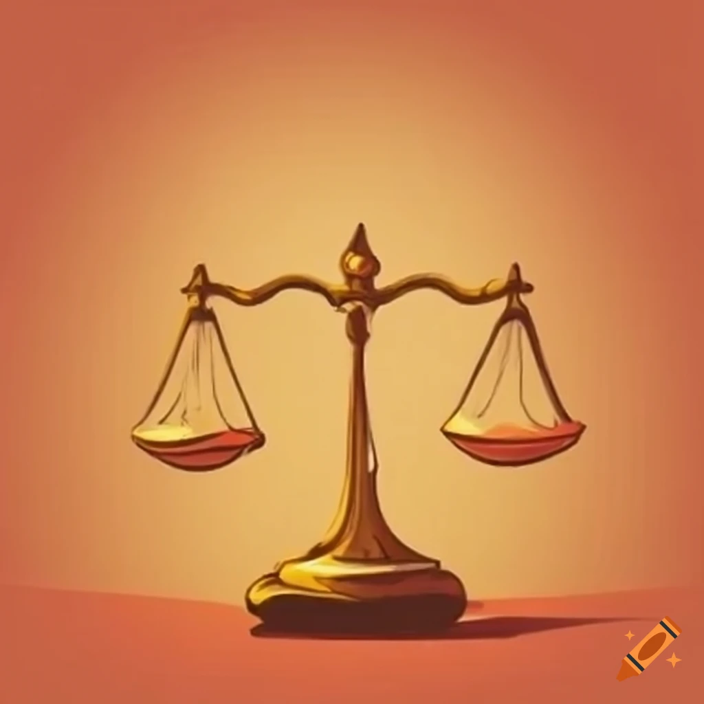 Concept art of a golden scale in a library