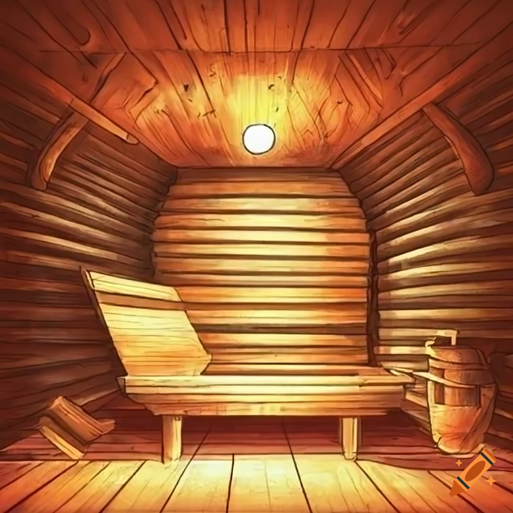 Drawing of a traditional russian sauna