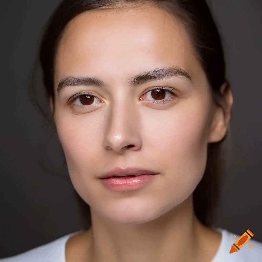 Portrait of a young woman with perfect features on Craiyon