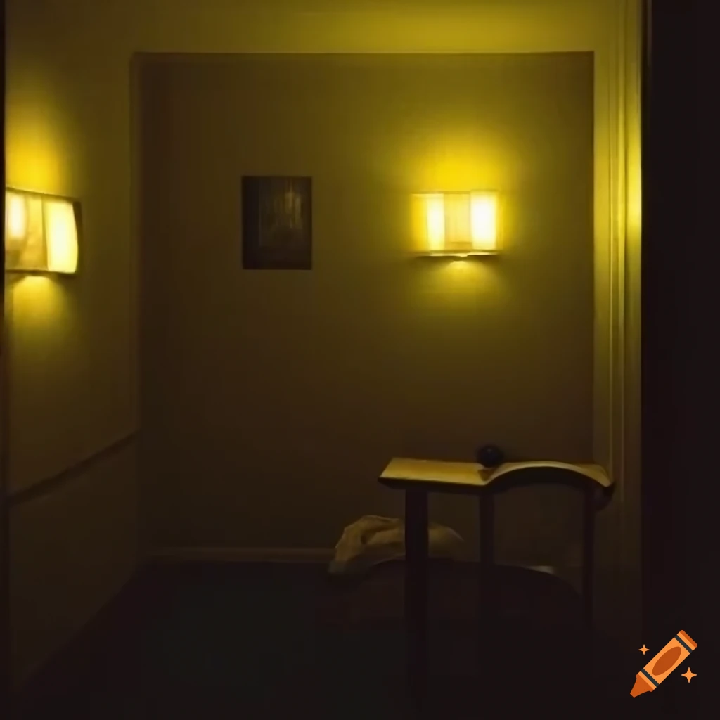 Image of a small room with papers and a desk on Craiyon