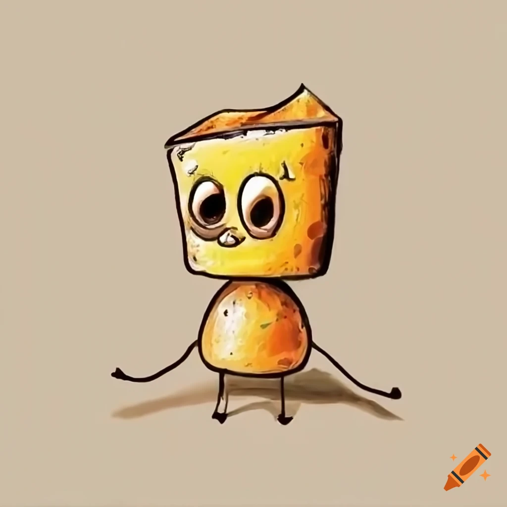 Cheese man with a joyful expression on Craiyon