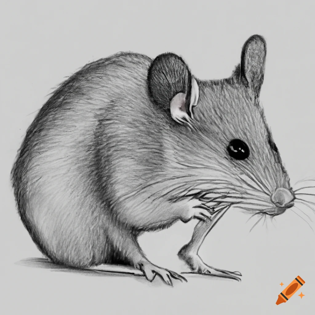 Unique and detailed pencil drawing of a slender-tailed cloud rat on Craiyon