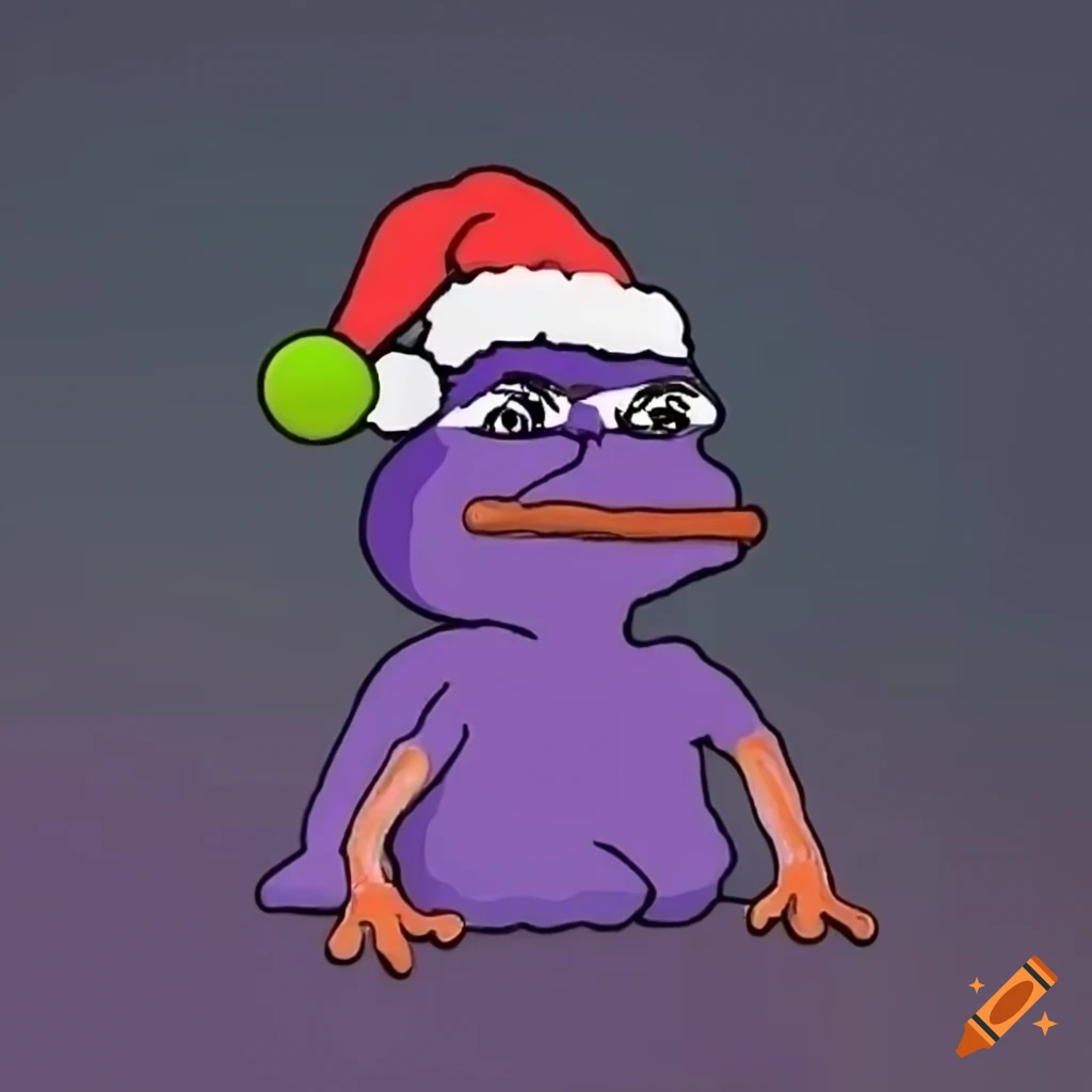 Festive pepe the frog with christmas decoration on Craiyon