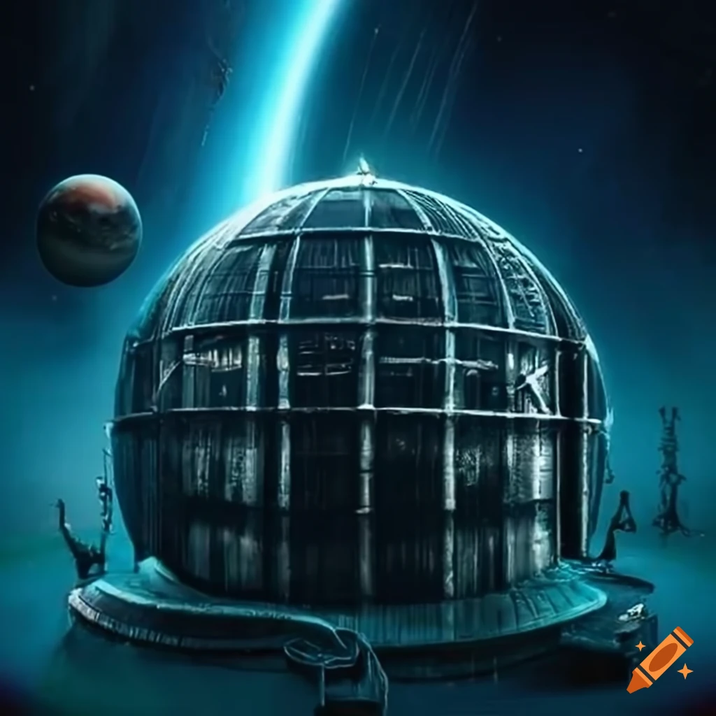 Concept art of a planet prison