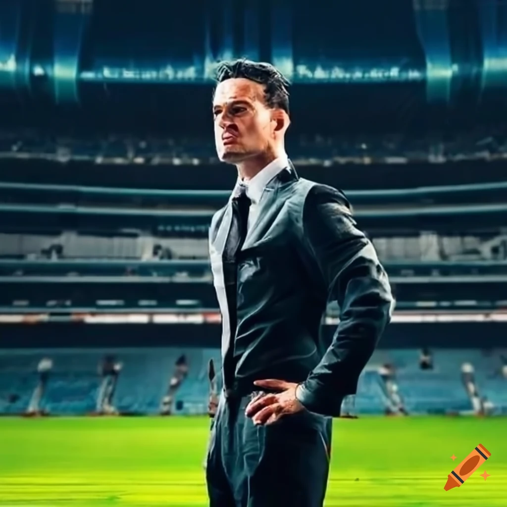 Professional sports manager overseeing operations at a football stadium ...