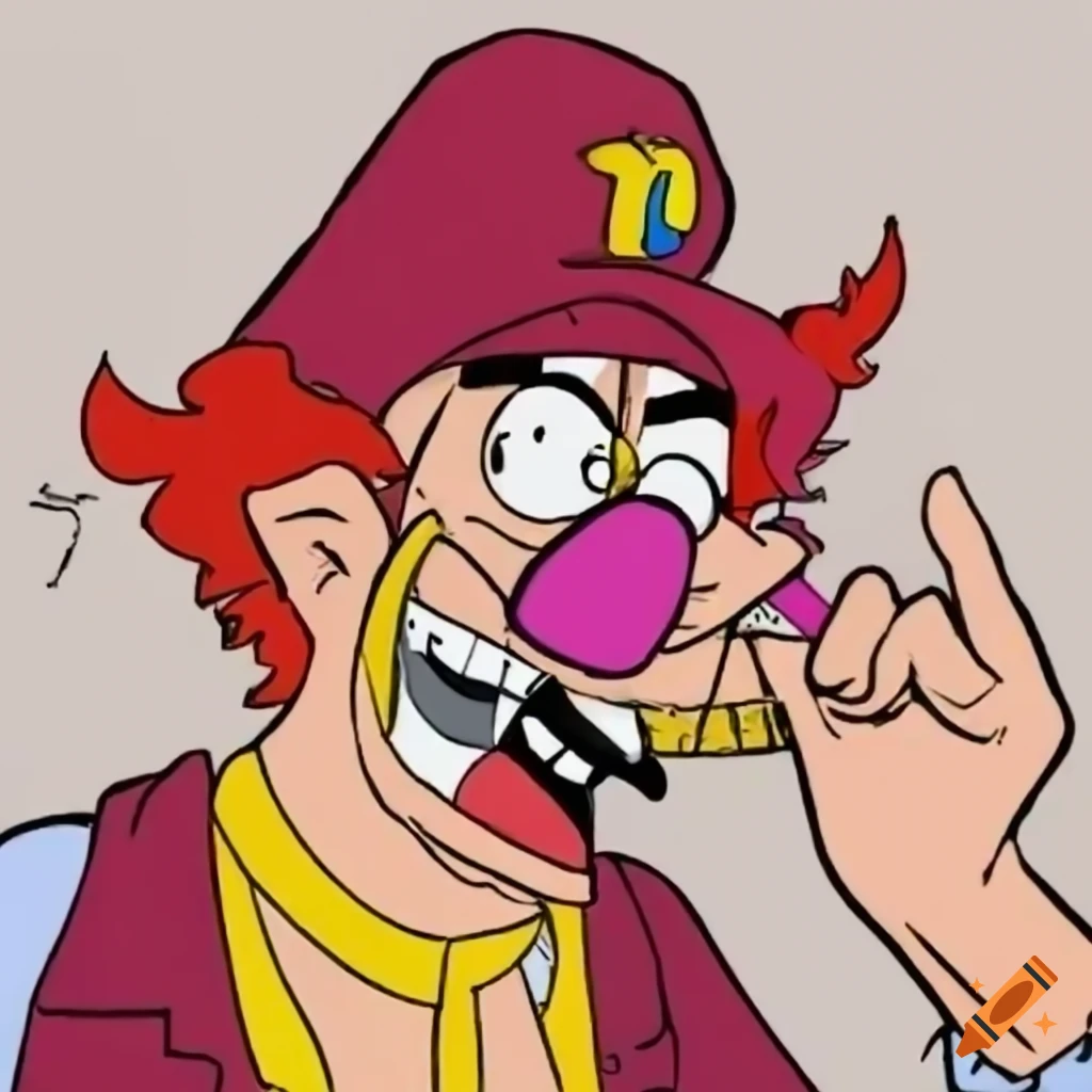 Satirical image of waluigi, nigel thornberry, ronald mcdonald and mr ...