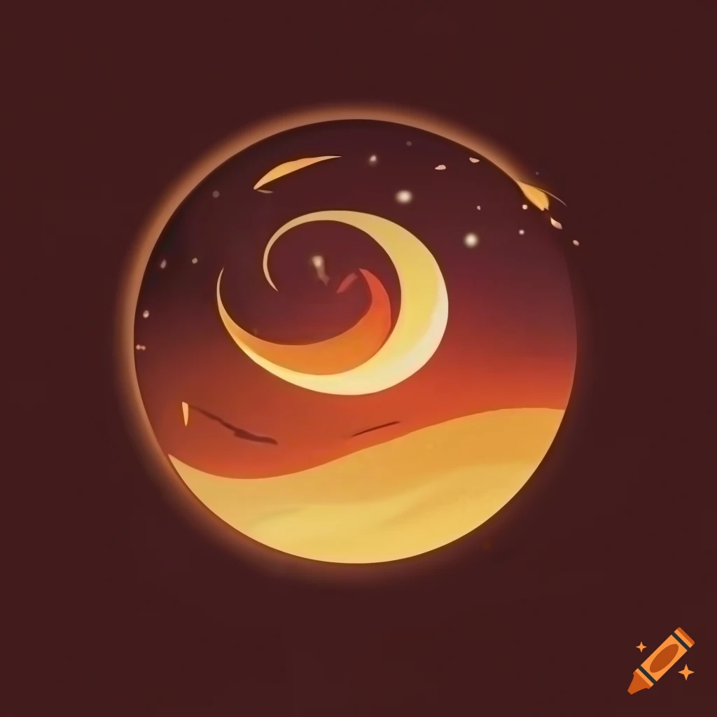 Logo in a sandstorm during the night