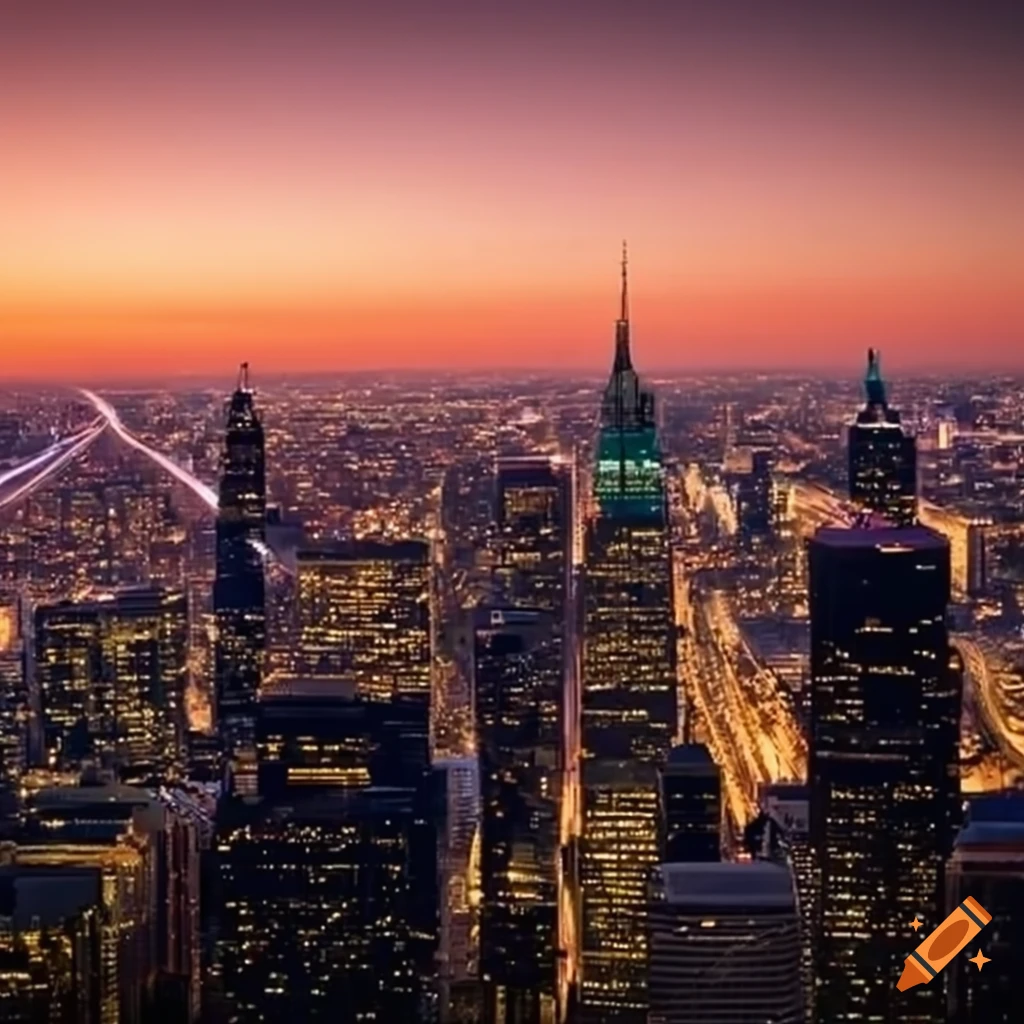 City skyline at horizon