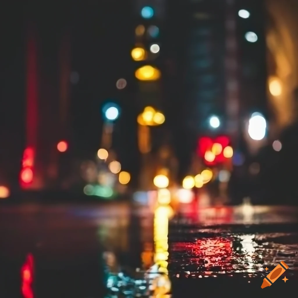 Iron man sitting in the rain at night