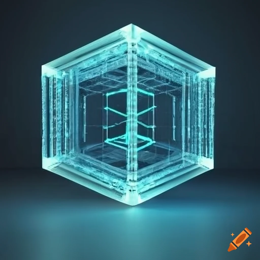 3d art of a tesseract cube on Craiyon