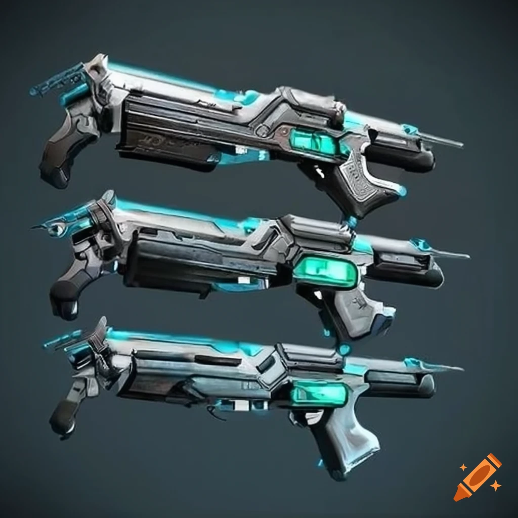 Rack of futuristic guns