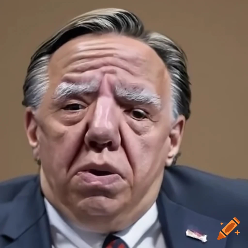 Manga-style drawing of crying françois legault on Craiyon