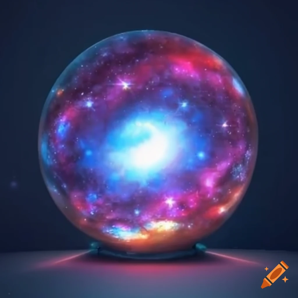 Manga rendering of a galaxy in a crystal ball on Craiyon