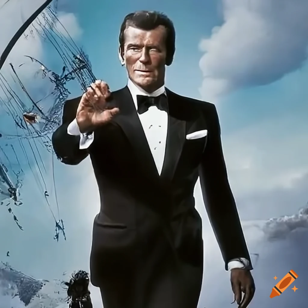 James bond parachuting off the eiffel tower on Craiyon