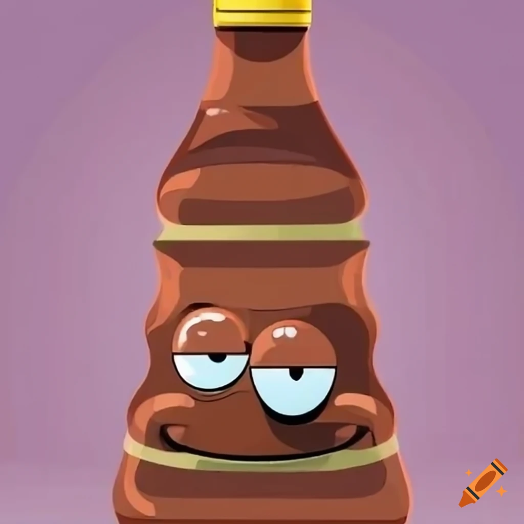 Cartoon cola bottle dancing with a silly expression
