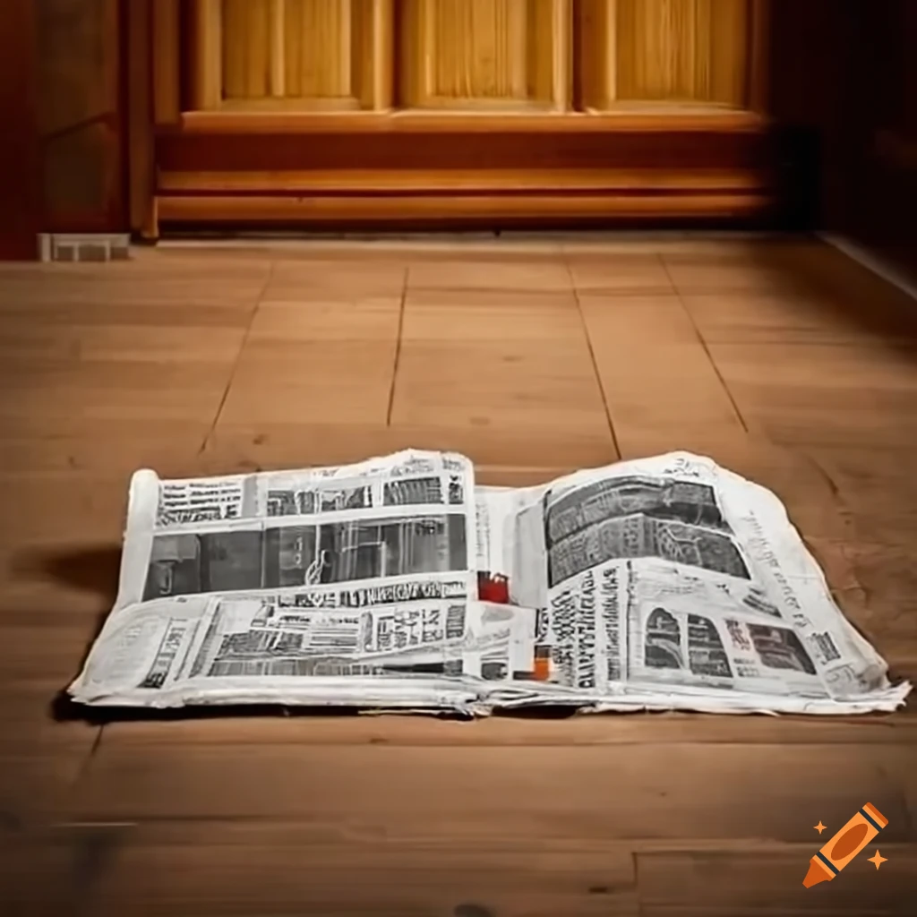 Messy newspaper on the floor on Craiyon