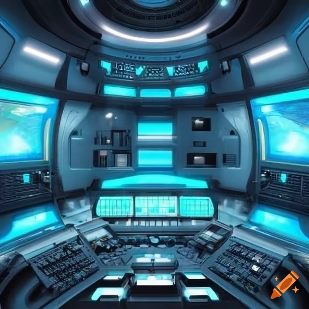 Futuristic control room on Craiyon